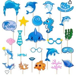 Party Supplies | Opuhohr 25 Pcs Marine Party Photo Booth Props Kit Nip ...